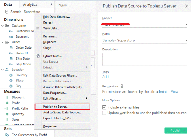 منابع داده Embedding و Published در تبلو Tableau