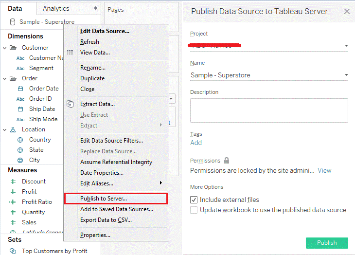 منابع داده Embedding و Published در تبلو Tableau